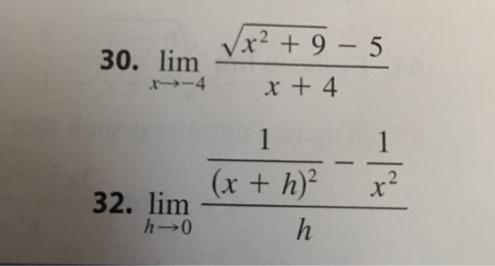 Solved lim_x rightarrow -4 Squareroot x^2 + 9 - 5/x + 4 | Chegg.com