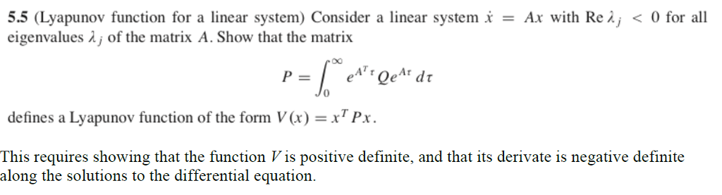 Solved Help with proof of Lyapunov function. Can | Chegg.com