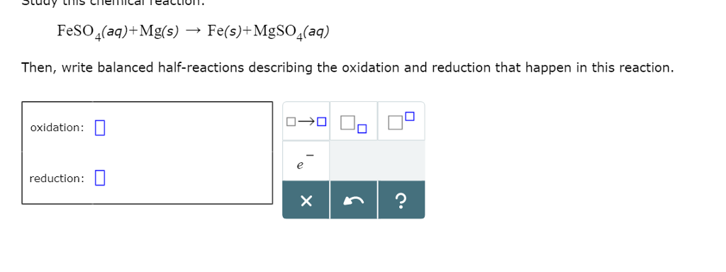 Solved FeSO_4 (aq) + Mg (s) rightarrow Fe (s) + MgSO_4 (aq) | Chegg.com