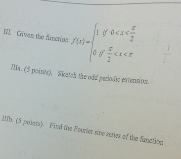 Solved Given the function f(x) = Sketch the odd periodic | Chegg.com