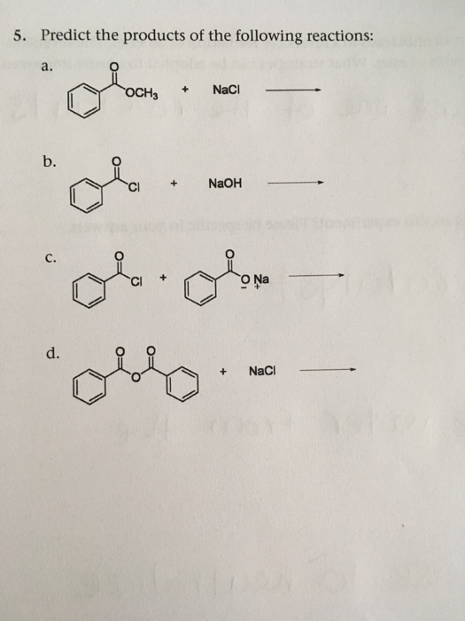 Solved Predict the products of the following reactions: | Chegg.com