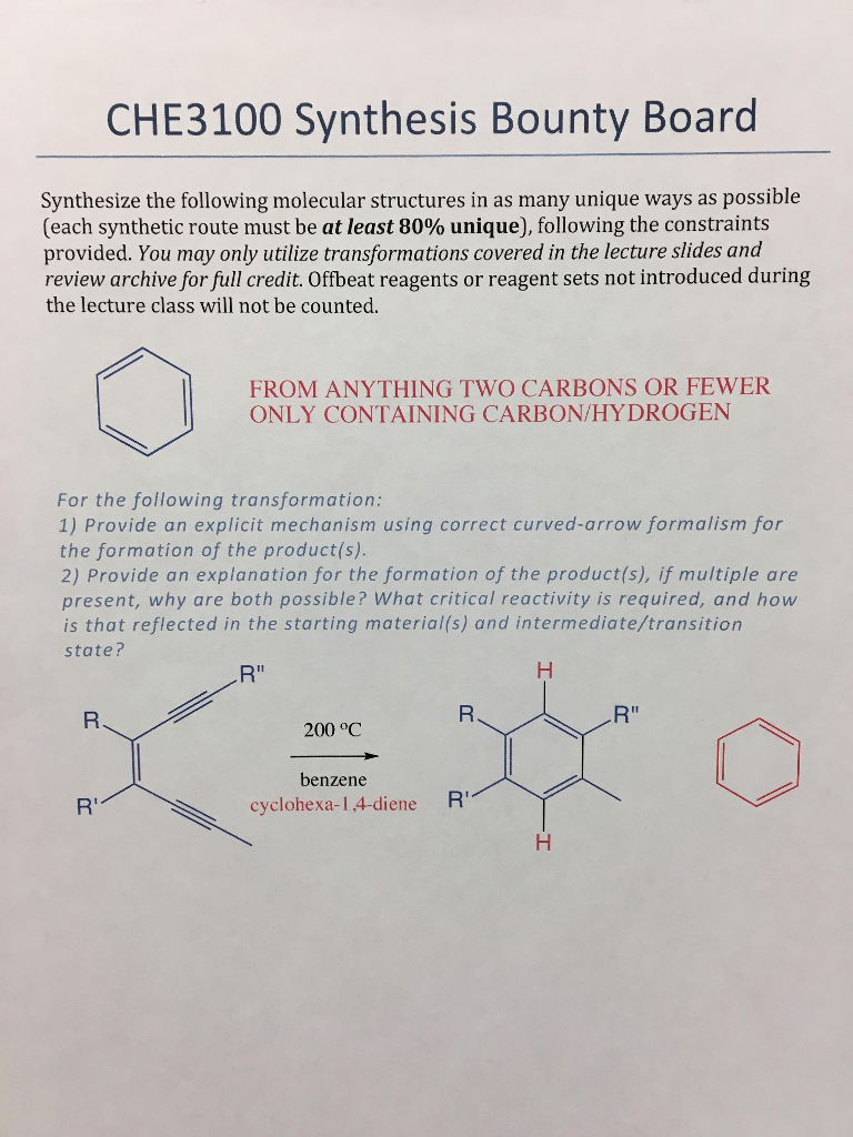 Solved Synthesize the following molecular structures in as | Chegg.com