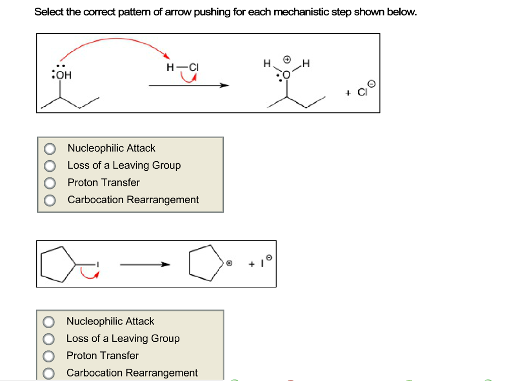 Solved Select the correct pattern of arrow pushing for each | Chegg.com