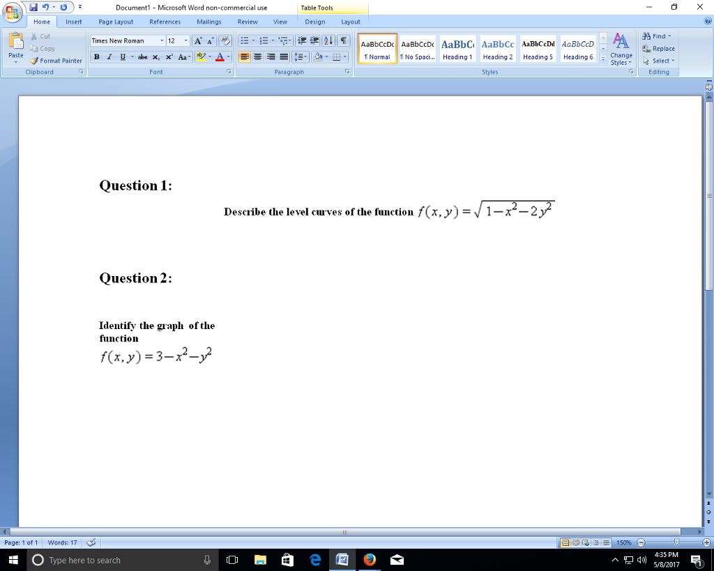 Solved Describe the level curves of the function f(x, y) = | Chegg.com