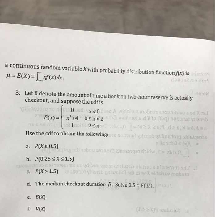 Solved A continuous random variable X with probability | Chegg.com