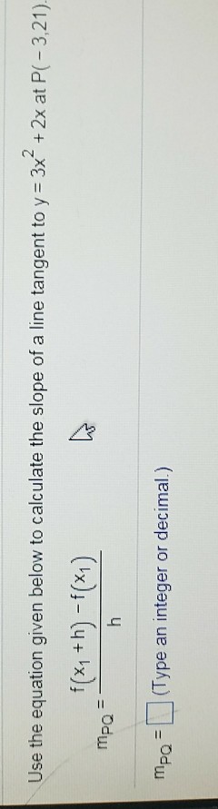 Solved Use the equation given below to calculate the slope | Chegg.com