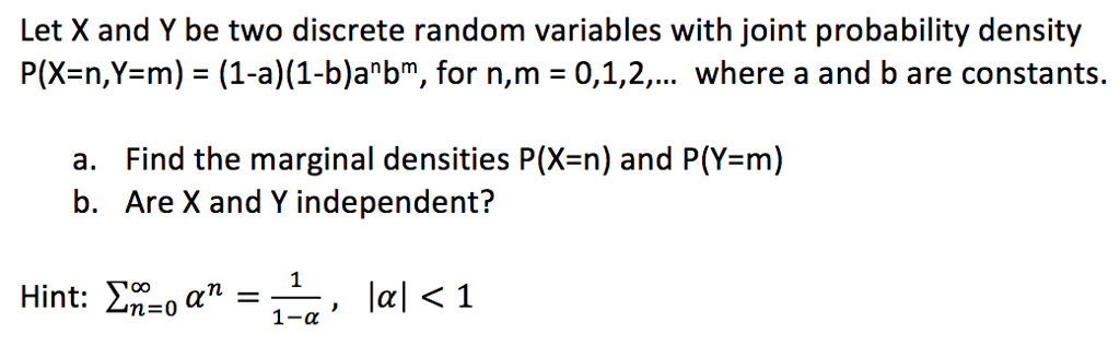 Solved Let X and Y be two discrete random variables with | Chegg.com