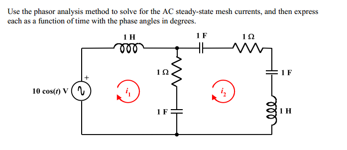 Solved Use the phasor analysis method to solve for the AC | Chegg.com