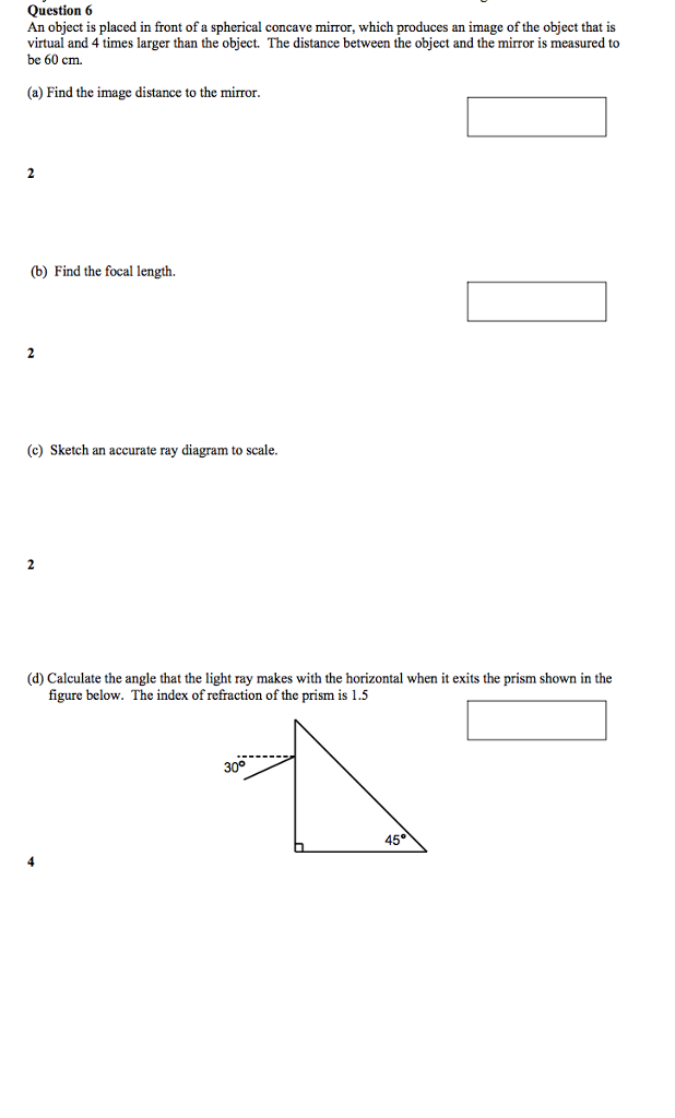 Solved Question 6: An object is placed in front of a | Chegg.com