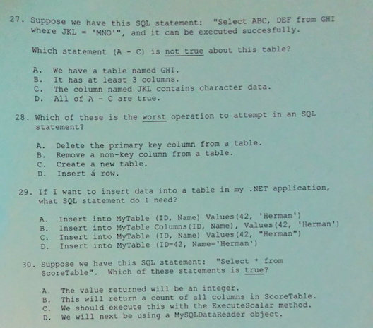 Solved 27. Suppos 21. Suppose we have this sol statement: | Chegg.com