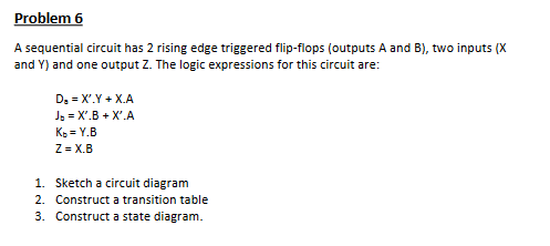 Solved A sequential circuit has 2 rising edge triggered | Chegg.com