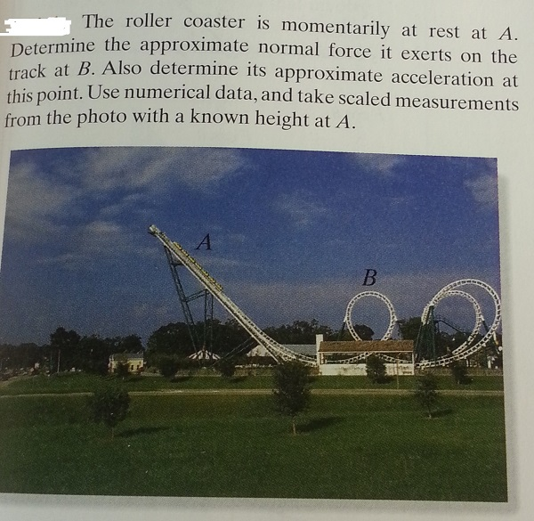 Solved The roller coaster is momentarily at rest at A. | Chegg.com