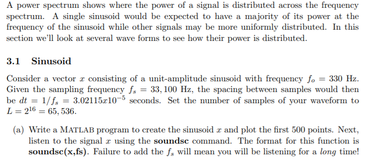 A power spectrum shows where the power of a signal is | Chegg.com