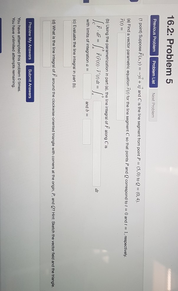 Solved 162 Problem 5 Previous Problem Problem List Next 2681