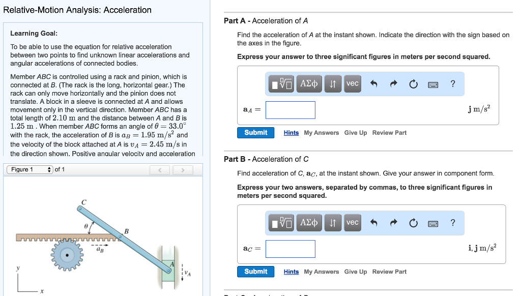 Solved Relative-Motion Analysis: Acceleration Learning Goal | Chegg.com