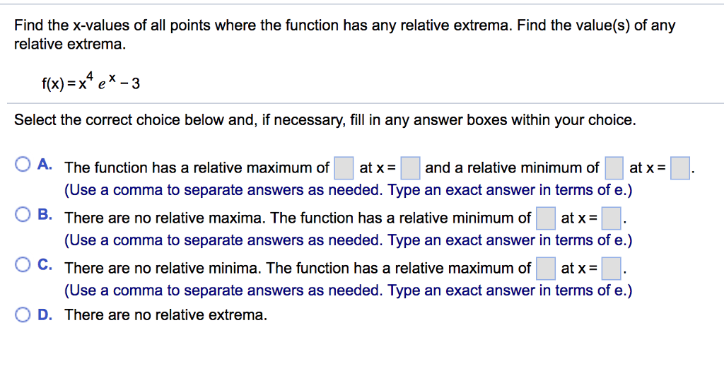 Solved Find the x-values of all points where the function | Chegg.com