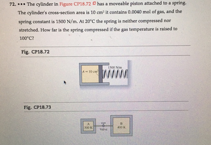 Solved The cylinder in Figure CP18.72 G has a moveable | Chegg.com