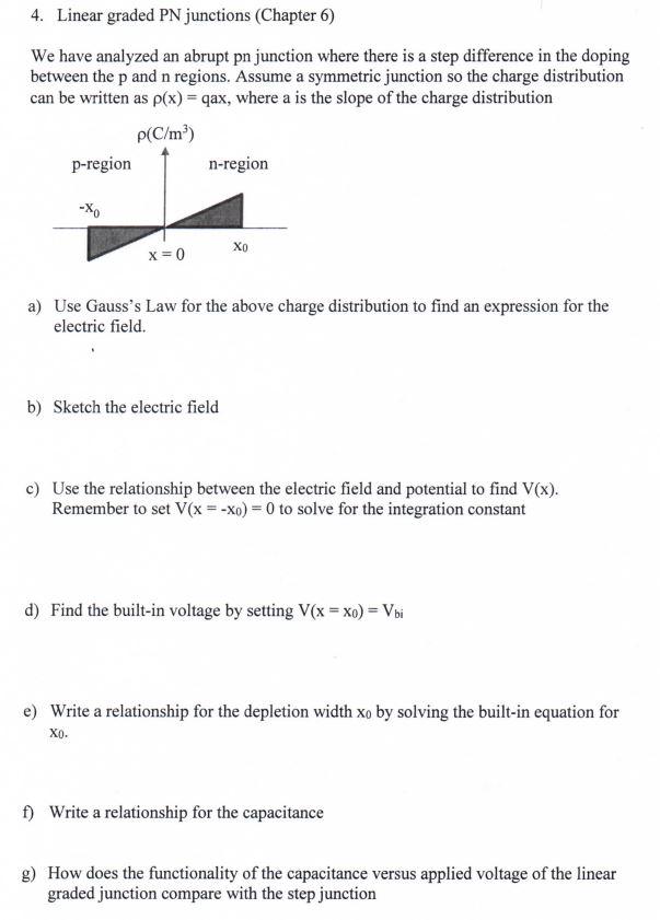 Linear graded PN junctions (Chapter 6) We have | Chegg.com