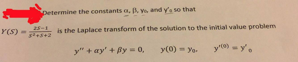Solved Determine the constants alpha, beta, y_0, and y'_0 so | Chegg.com