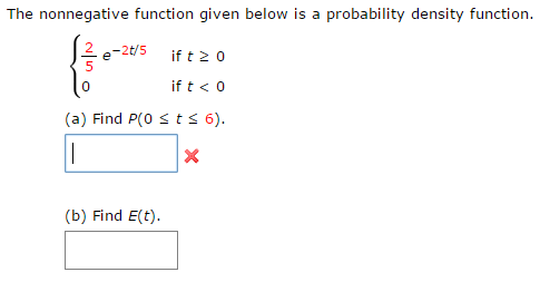 Solved The nonnegative function given below is a probability | Chegg.com