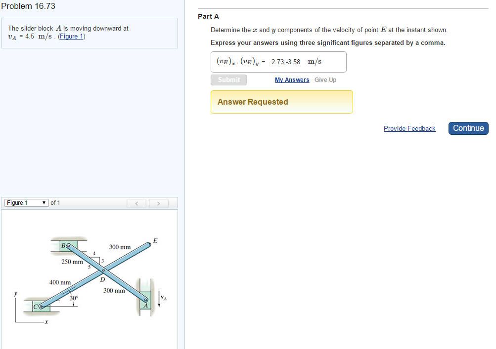 Solved: The Slider Block A Is Moving Downward At V_A = 4.5... | Chegg.com