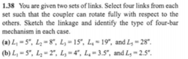 Solved You are given two sets of links. Select four links | Chegg.com