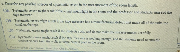 Solved Describe any possible sources of systematic errors in | Chegg.com