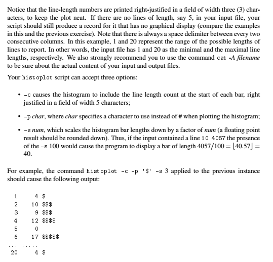 Write a shell script named histoplot that reads from | Chegg.com