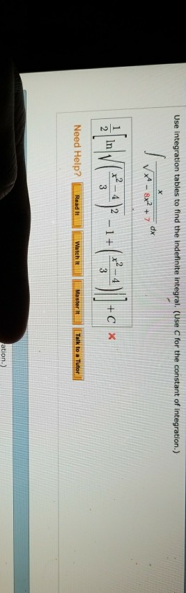 Solved Use integration tables to find the indefinite | Chegg.com Solved Use integration tables to find the indefinite | Chegg.com