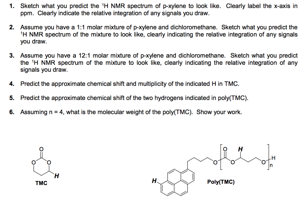 Solved Sketch what you predict the^1H NMR spectrum of | Chegg.com