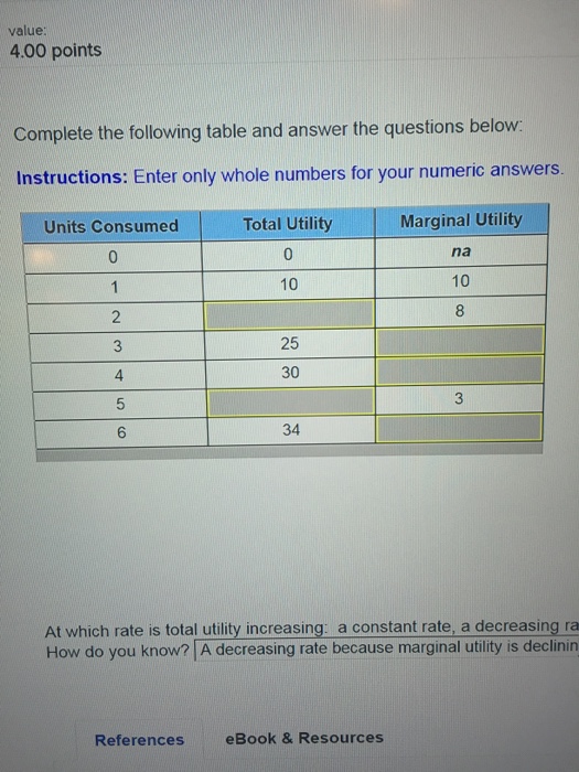 Solved Complete the following table and answer the questions | Chegg.com