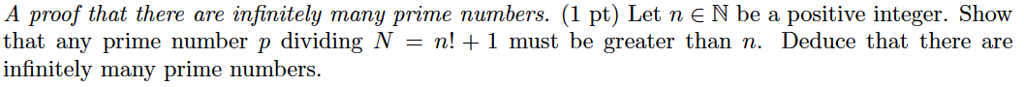 Solved A proof that there are infinitely many prime numbers. | Chegg.com