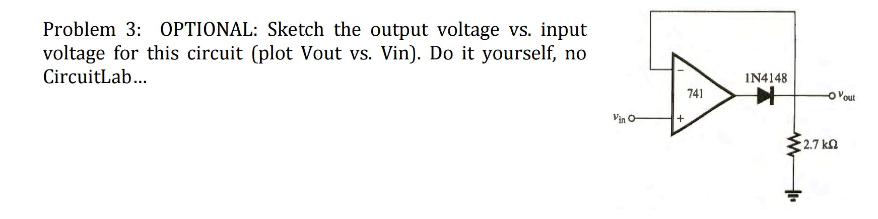 Solved Optional Sketch The Output Voltage Vs Input Voltage 