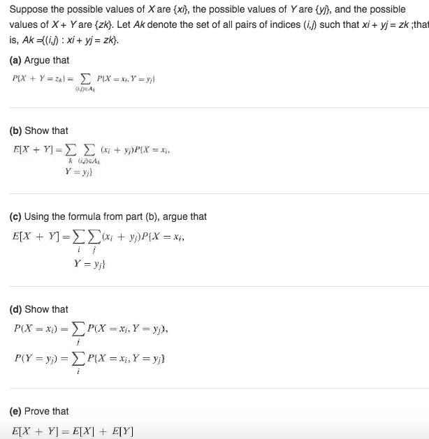 Solved Suppose The Possible Values Of X Are {xi} The
