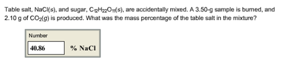 Solved Table salt, NaCI(s), and sugar, C2Hz2011(s), are | Chegg.com