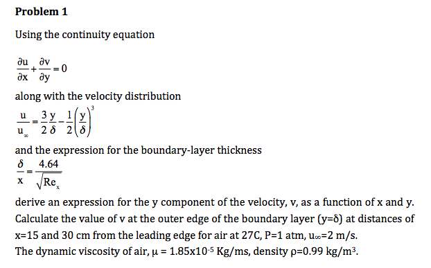 Using the continuity equation u/ x + v/ y=0 along | Chegg.com
