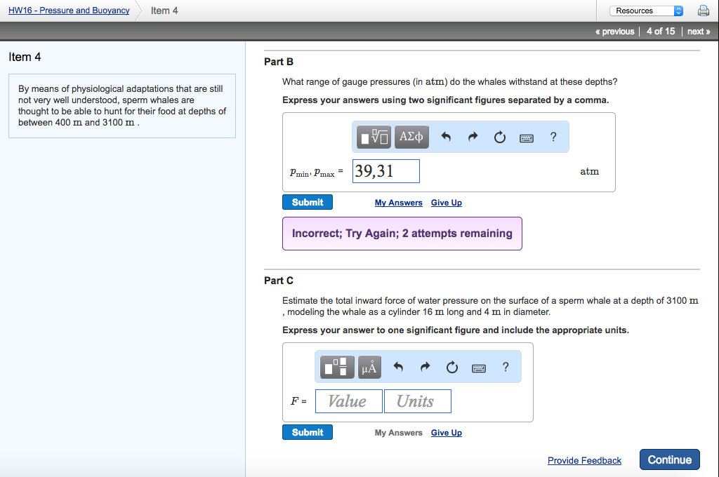 Solved HW16-Pressure and Buoyancy em 4 tem 4 By means of | Chegg.com