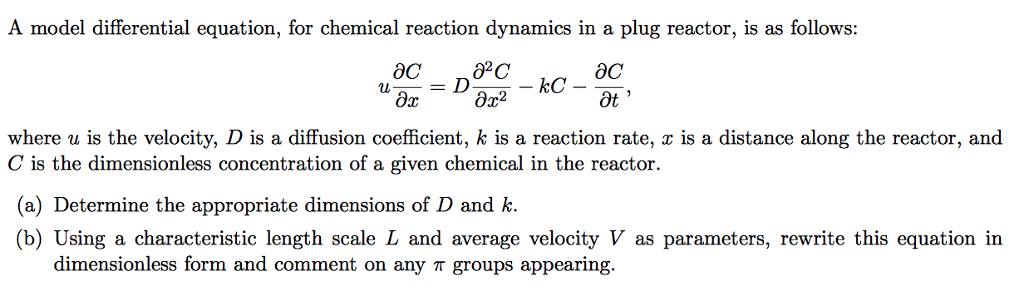 Solved A model differential equation, for chemical reaction | Chegg.com