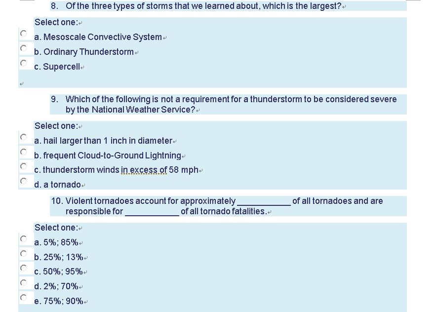 Solved Of the three types of storms that we learned about, | Chegg.com