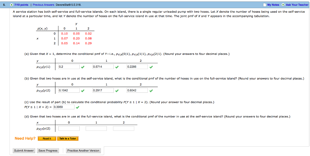 Solved 5. 7/10 points | Previous Answers DevoreStat9 | Chegg.com