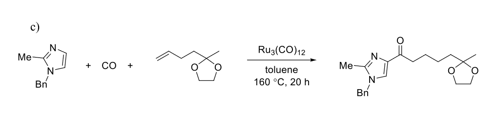 Solved c) Ru3(CO)12 toluene 160 °C, 20 h Me l Bn Bn | Chegg.com