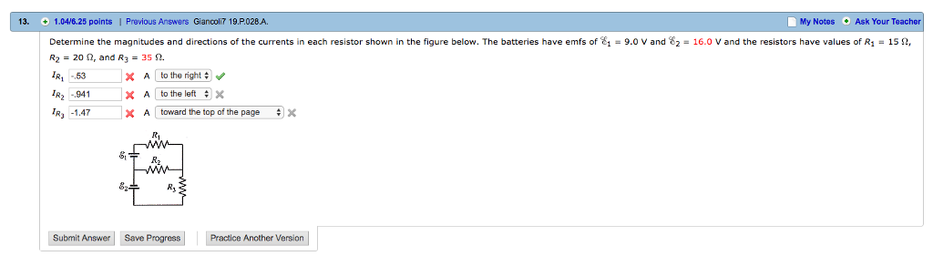 Solved 13. 046.25 points I Previous Answers Giancoli7 | Chegg.com