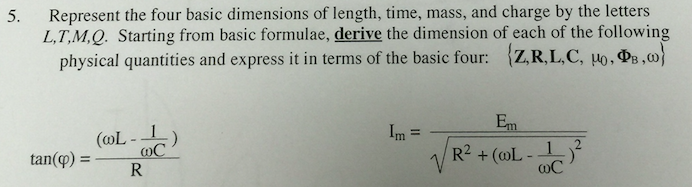 Solved Represent the four basic dimensions of length, time, | Chegg.com
