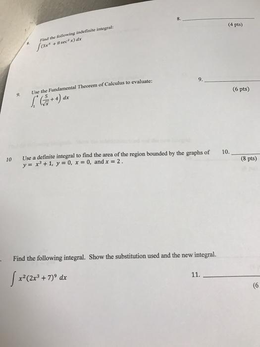 Solved Find the following indefinite integral: | Chegg.com
