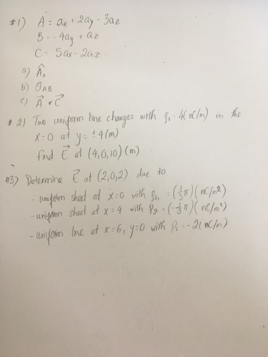 Solved A = a_x + 2ay - 3az B = - 4ay + az C = 5ax - 2az A_x | Chegg.com