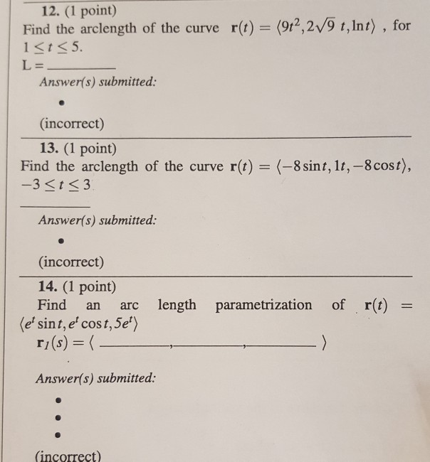 Solved Find the arclength of the curve r(t) = (9t^2, 2 | Chegg.com