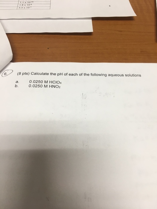 Solved Calculate the pH of each of the following aqueous | Chegg.com