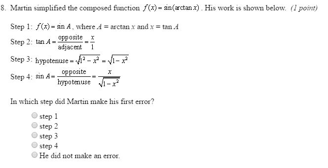 Solved Martin simplified the composed function f(x) = | Chegg.com