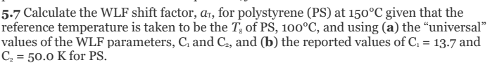 5.7 Calculate the WLF shift factor, ar, for | Chegg.com