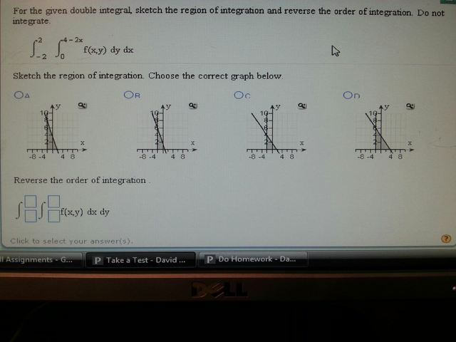 Solved For the given double integral, sketch the region of | Chegg.com